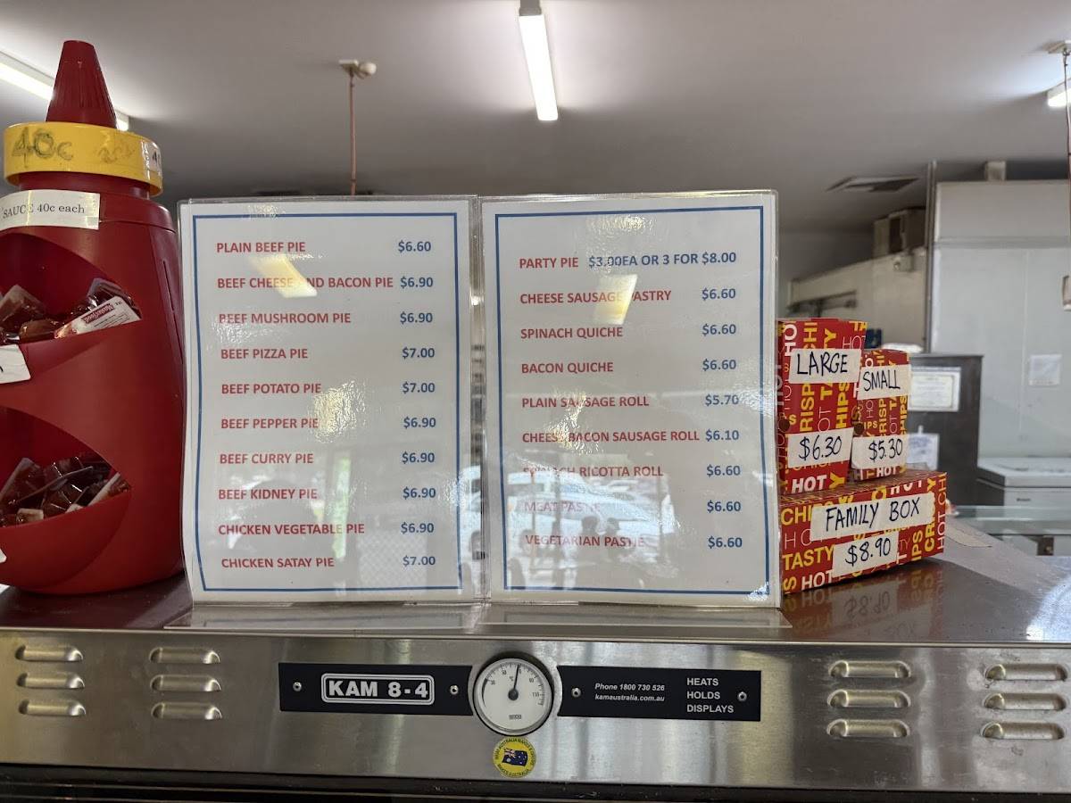 Menu at Bay Bakery Cafe, Jurien Bay