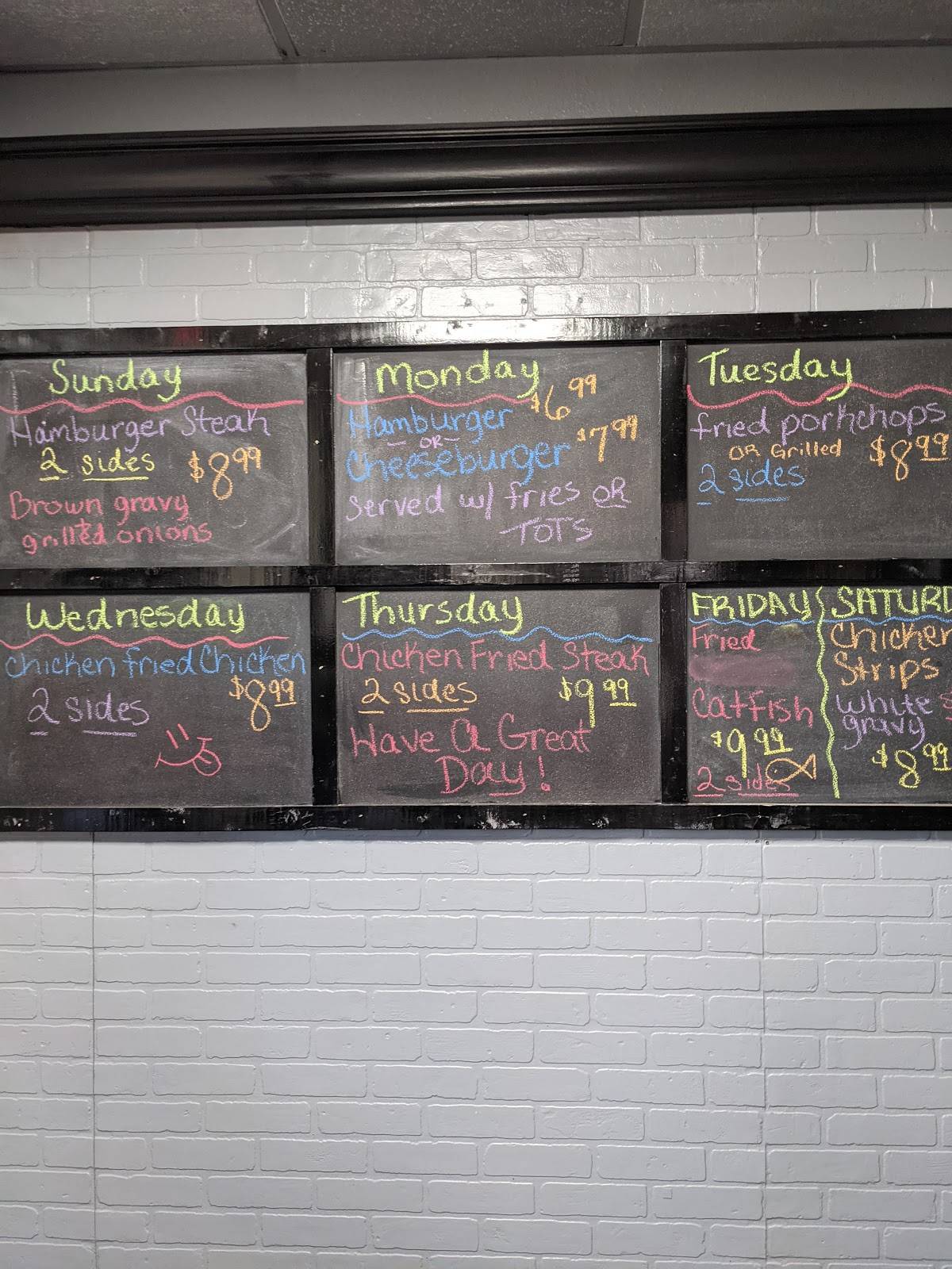 Menu at Bella Blue Cafe, Temple