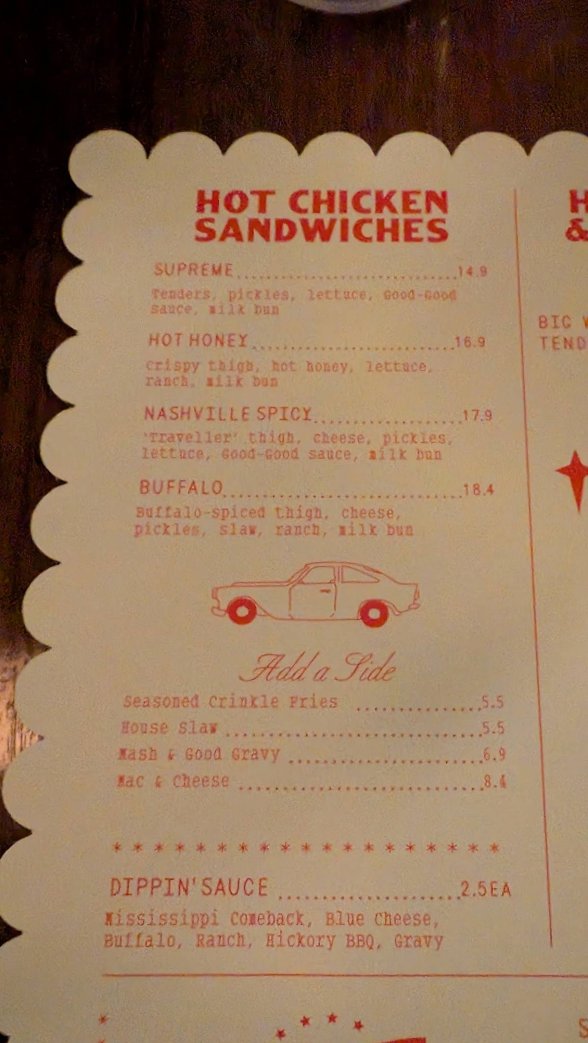 Menu at Belles Hot Chicken Melbourne CBD pub & bar, Melbourne, 147 ...