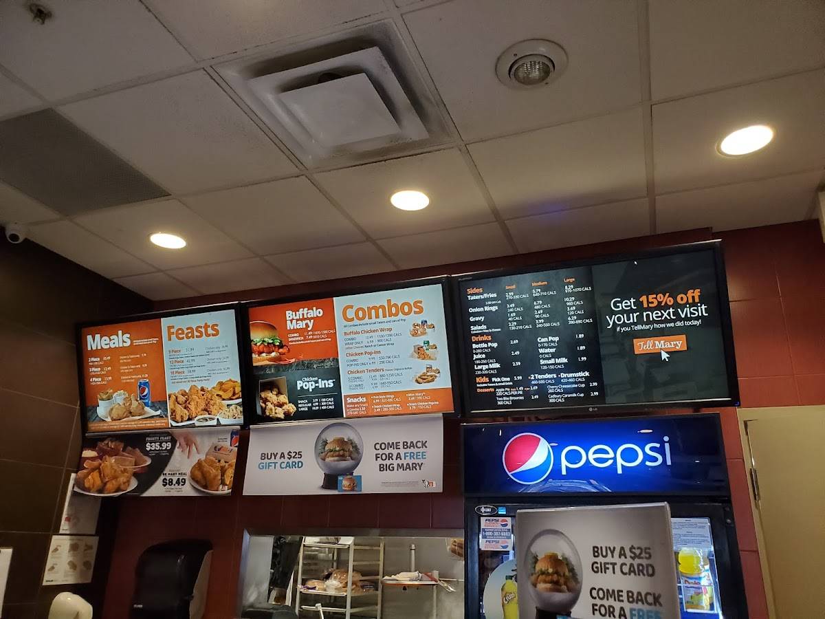 Menu at Mary Brown's Chicken fast food, Belleville