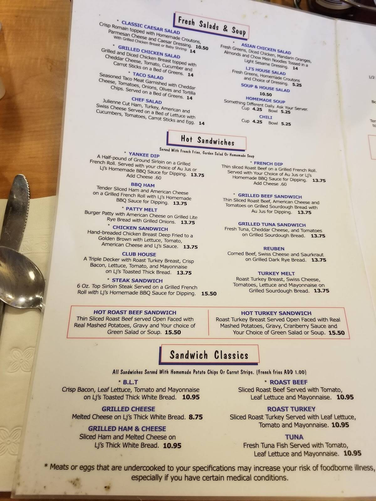 Menu at Lil' Jon Restaurant & Lounge, Bellevue