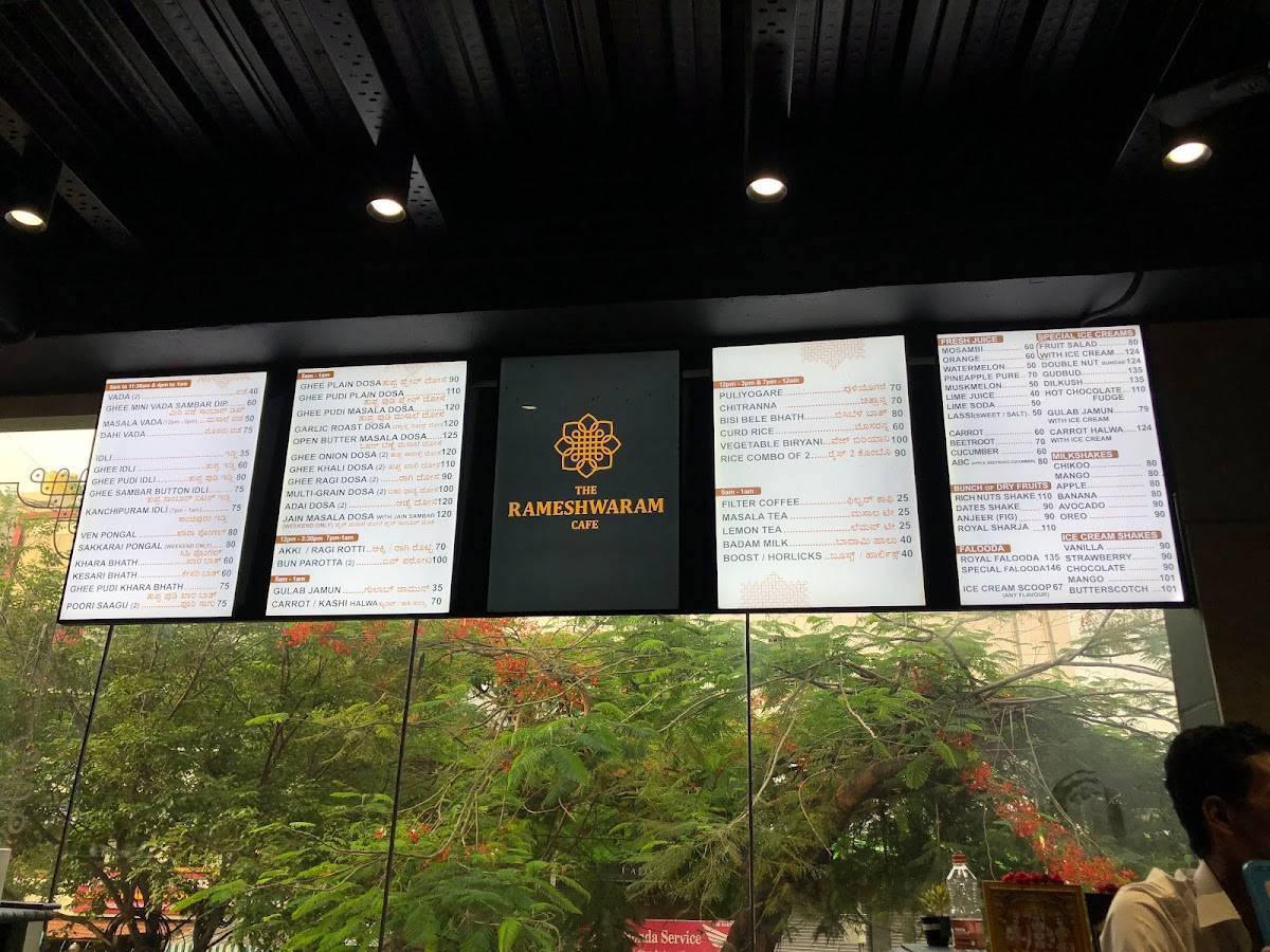 Menu at The Rameshwaram Cafe @ Rajajinagar, Bengaluru