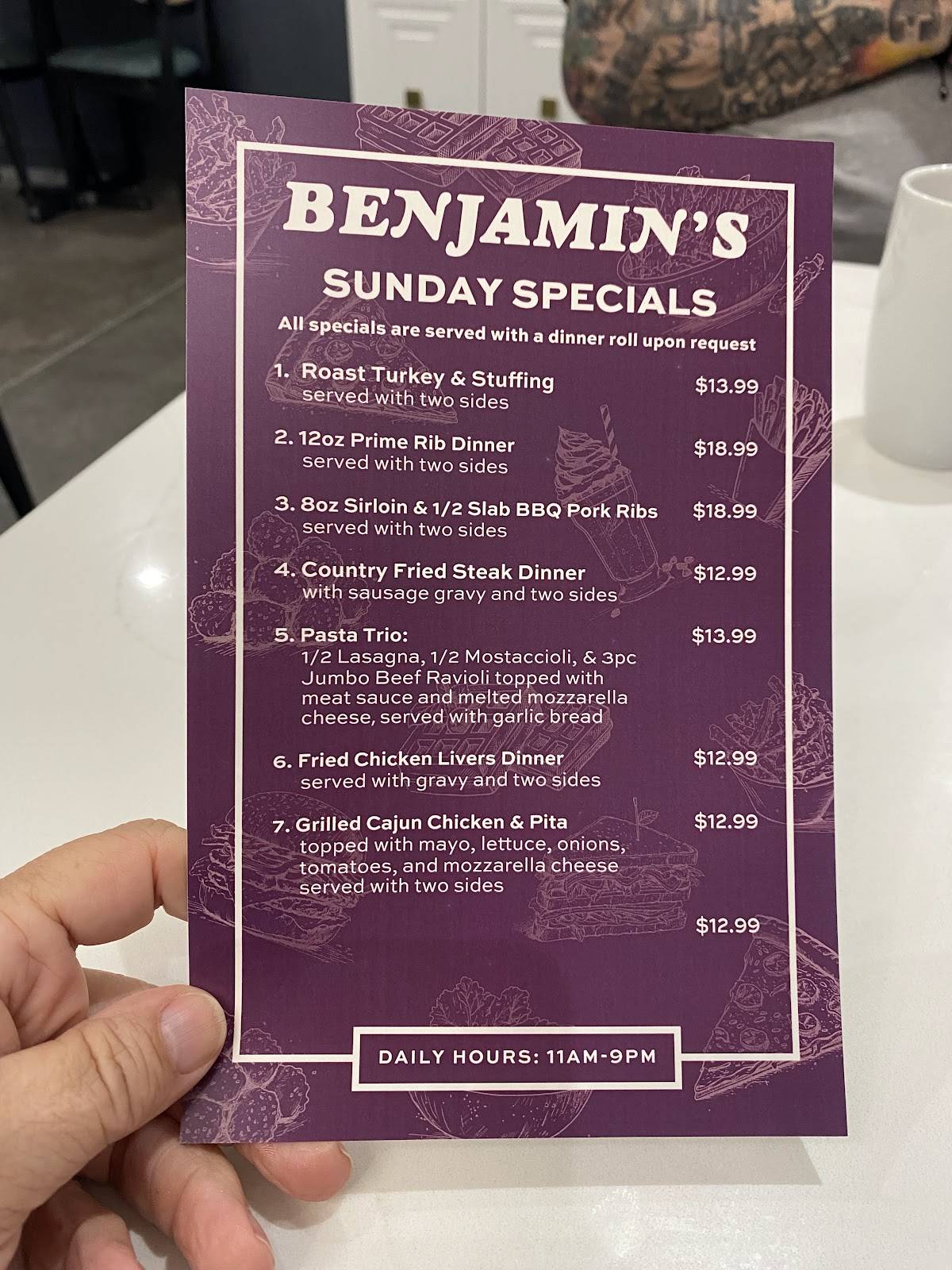 Menu at Benjamin's Family Restaurant, Rockville