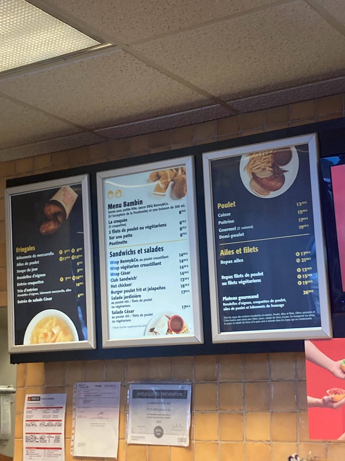 Menu au Benny&Co. BBQ, Saint-Esprit