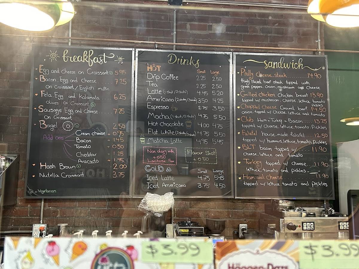 Menu at Berkeley Cafe, Toronto