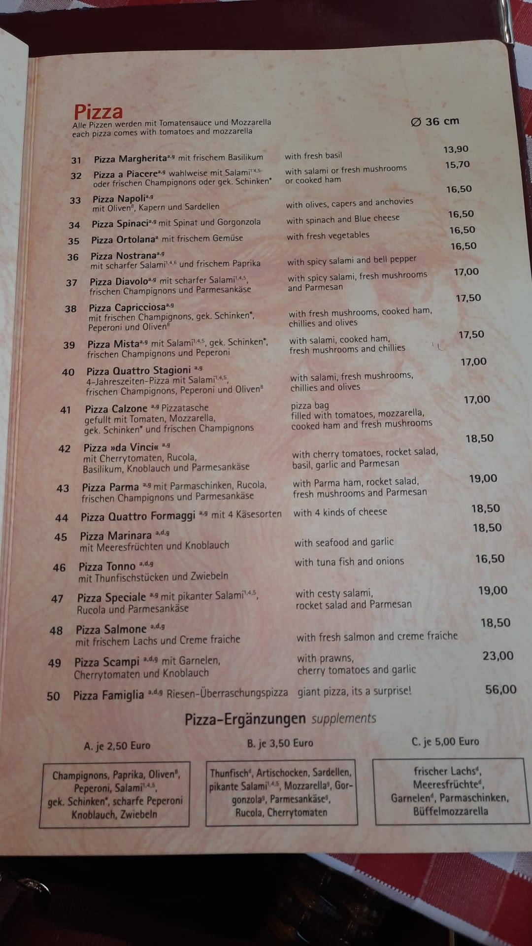 Da vinci menu store