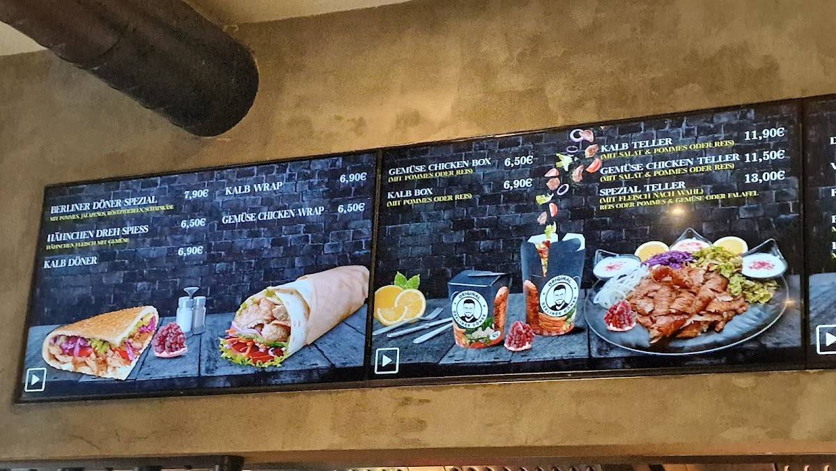 Speisekarte von Original Berliner Döner restaurant, Nürnberg