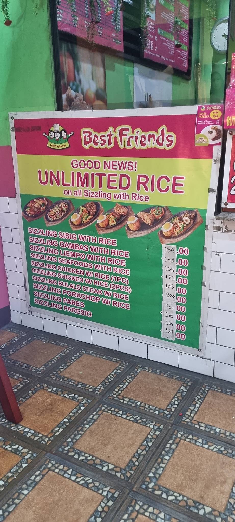 Menu at Best Friends restaurant, Caloocan, MX4H+WXW