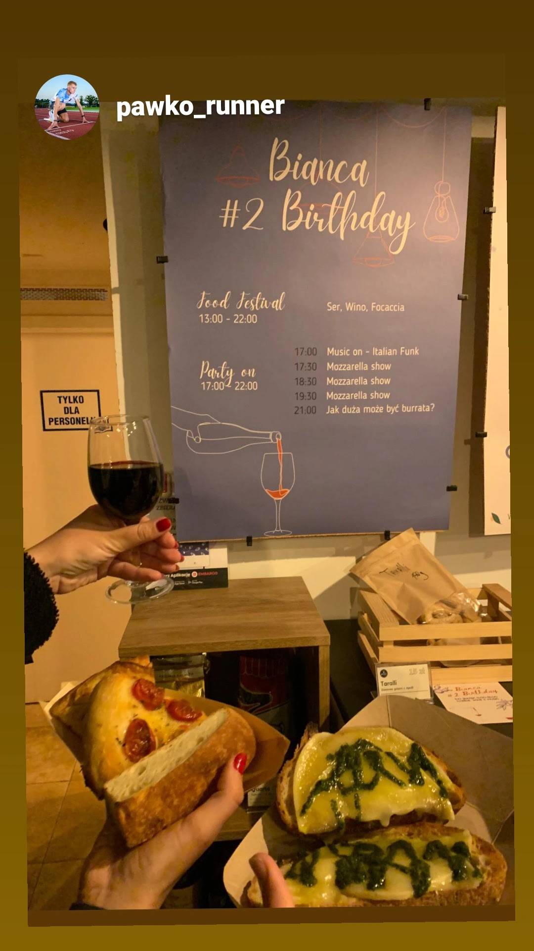 Menu at Bianca Mozzarella restaurant, Warsaw