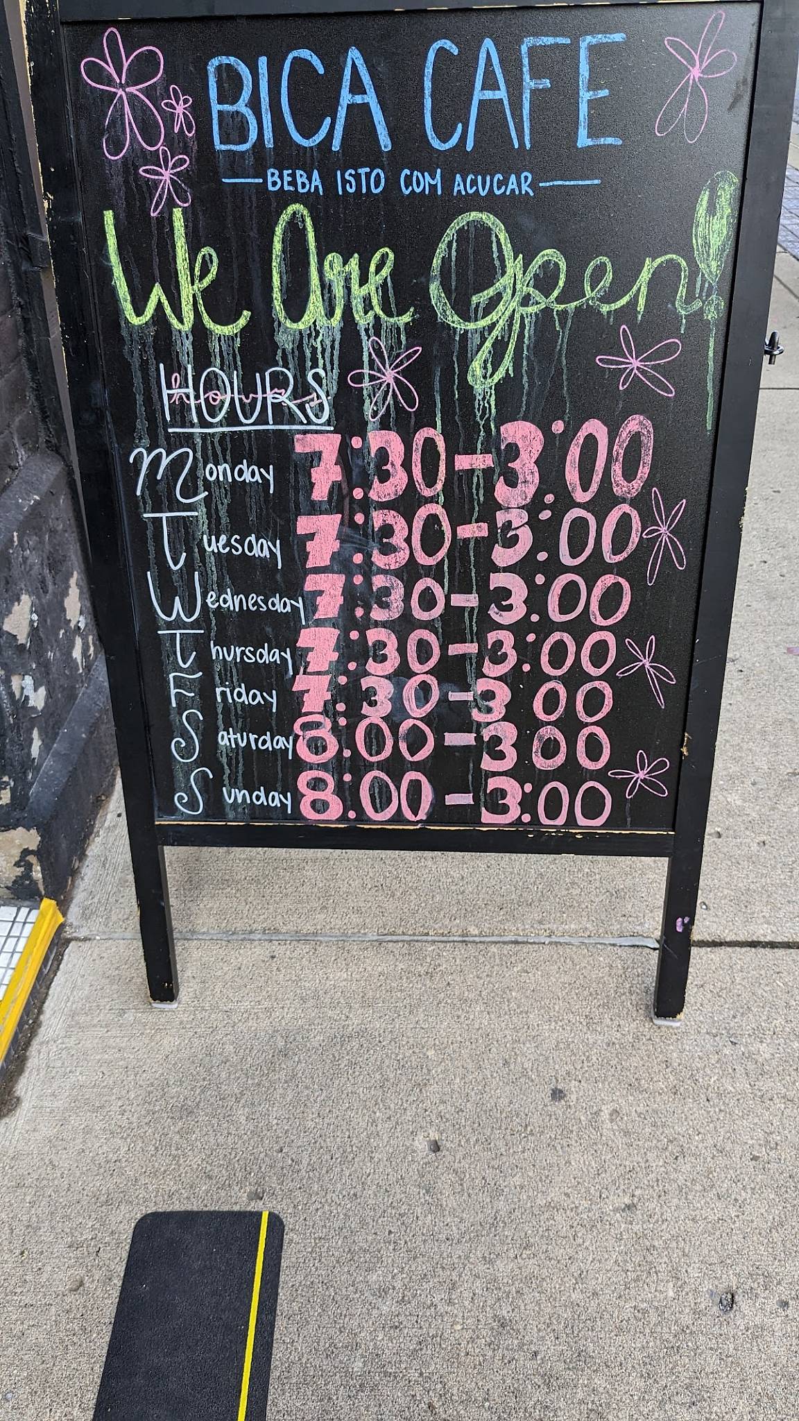 Menu at Bica Café cafe, Noblesville