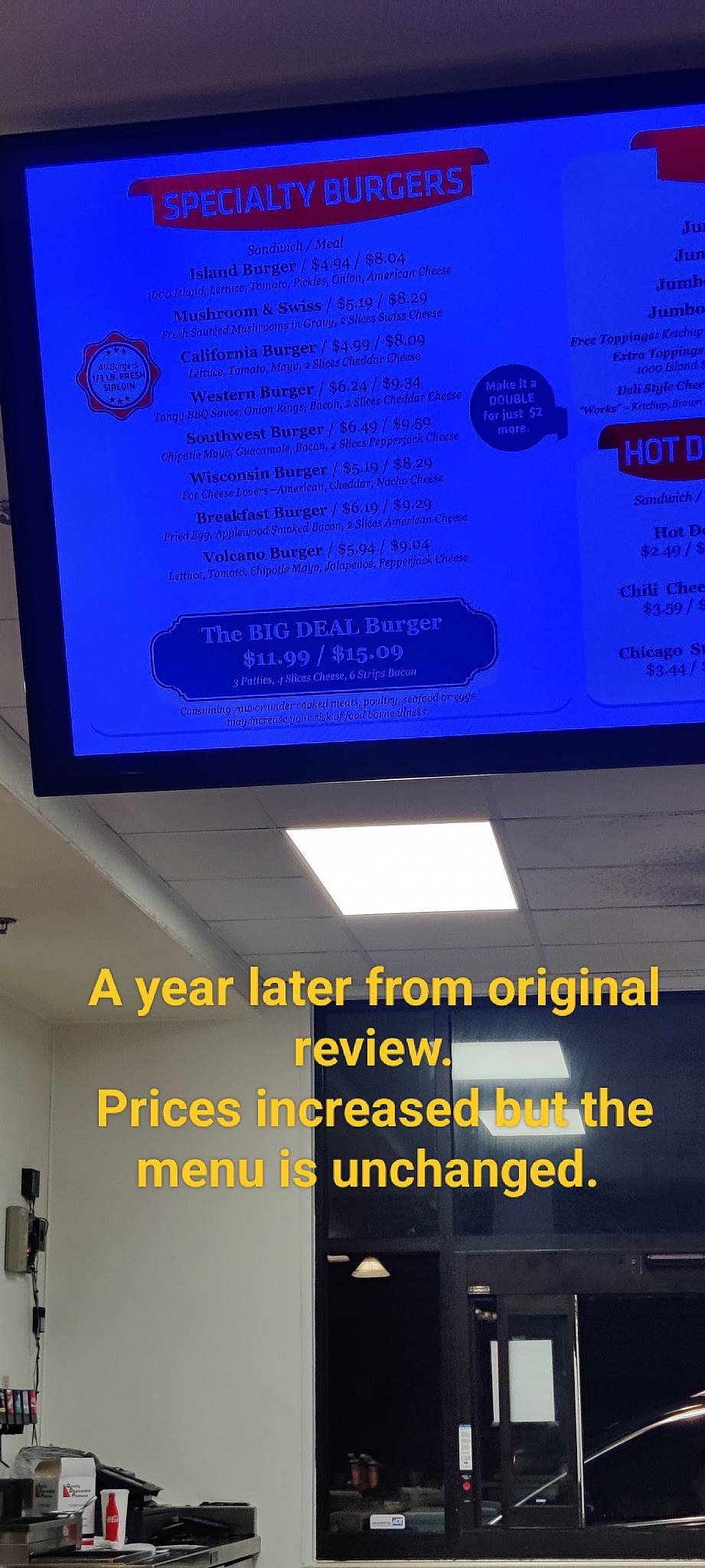 Menu at Big Deal Burgers & Custard restaurant, West Allis