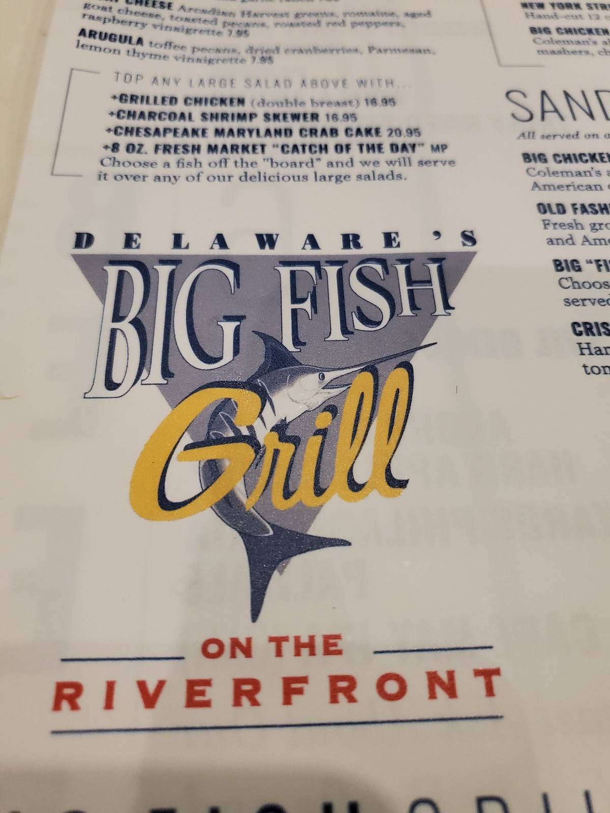 Menu at Big Fish Grill on the Riverfront pub & bar, Wilmington