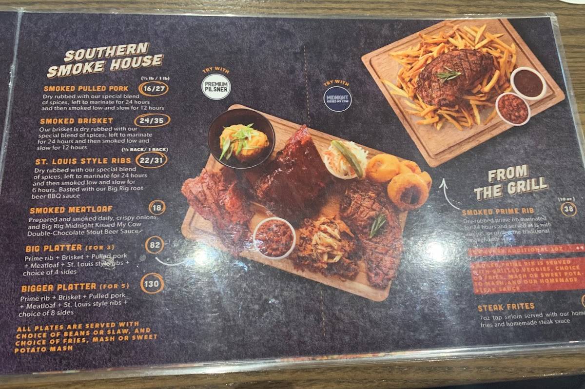 Menu at Big Rig Kitchen & Brewery - Iris pizzeria, Ottawa, Iris St