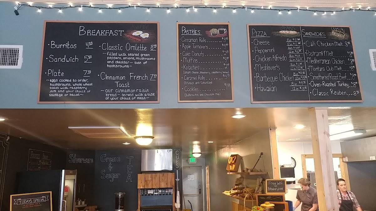 Menu at Big Timber Bakery, Big Timber