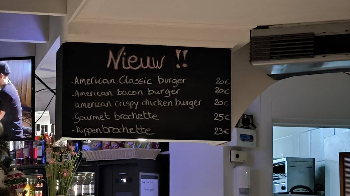 Menu at Bij Mémé en Pépé, Lebbeke