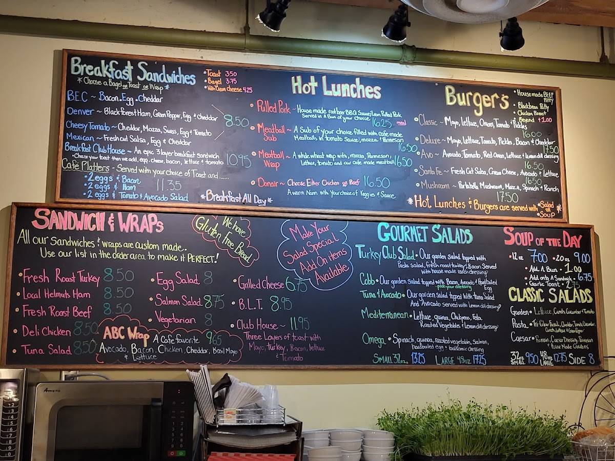 Menu at Bike Shop Café & Catering Co., Kelowna