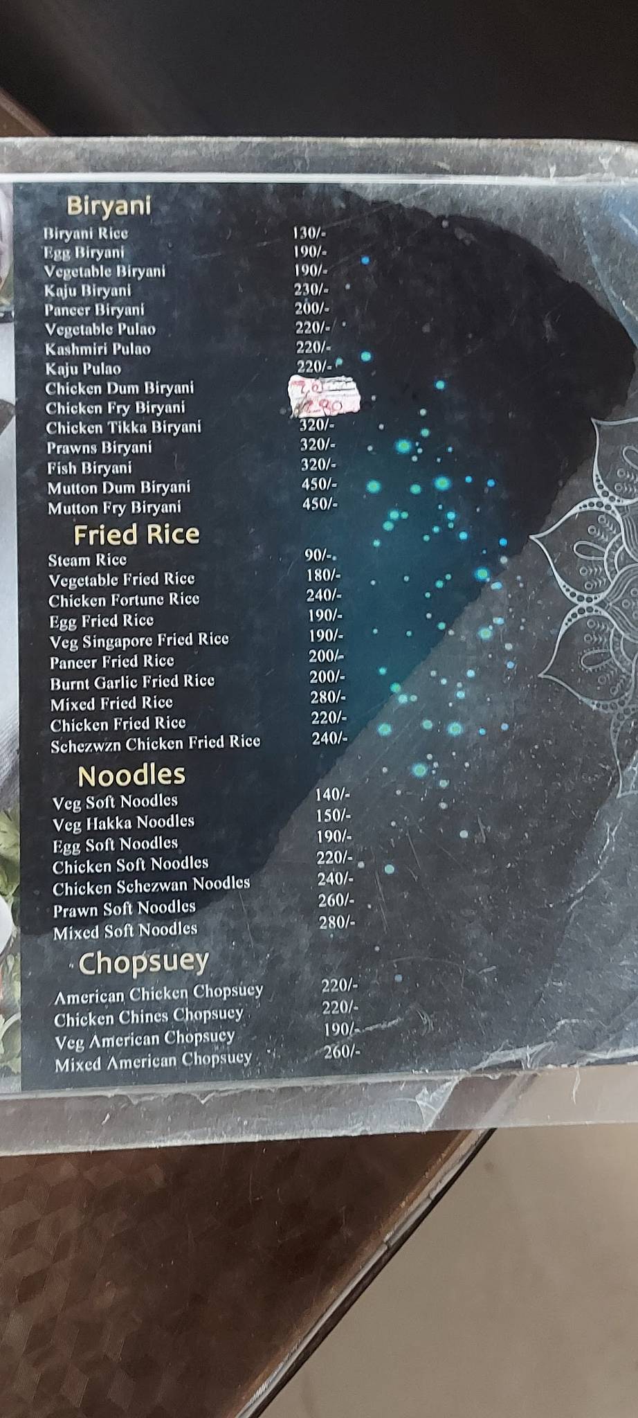 Menu at Bilal Family and Multicuisine Restaurant, Ongole