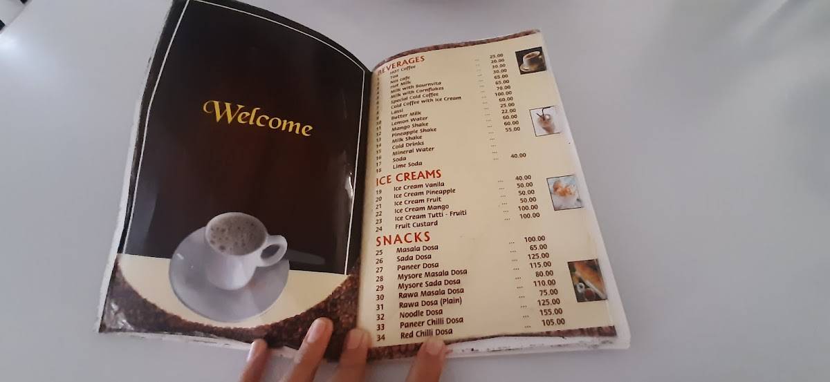 Menu at Indian Coffee House, Bilaspur, 35F6+FQ8