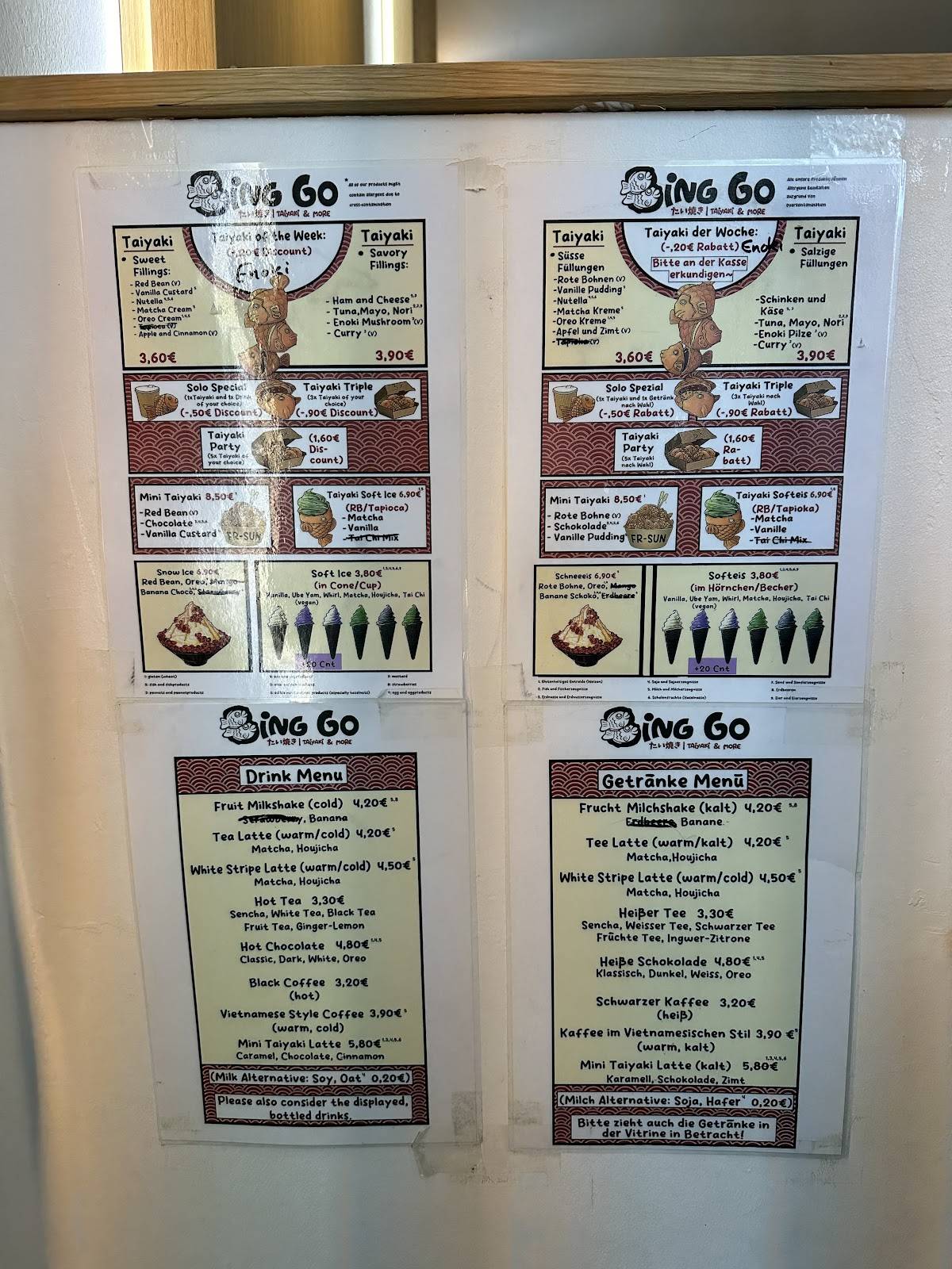 Speisekarte von Bing Go restaurant, Düsseldorf