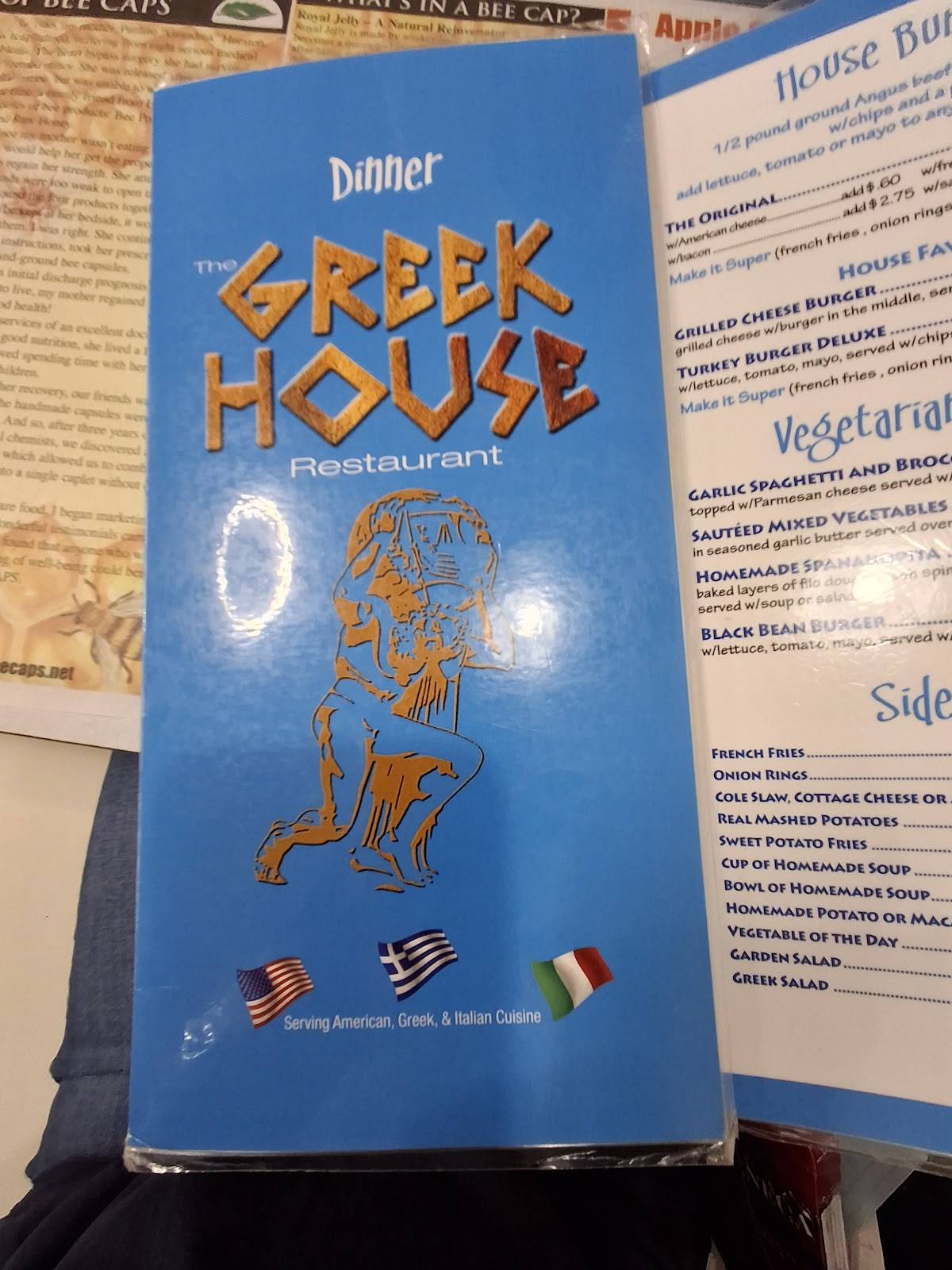Menu at Greek House restaurant, Johnson City