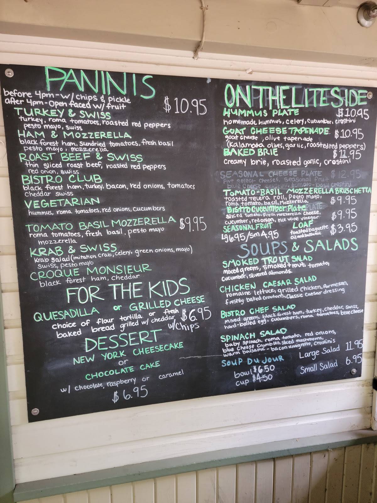 Menu at Bistro 45 cafe, McCall, N 3rd St
