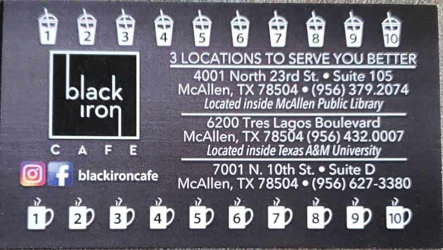 Menu at Black Iron Cafe, McAllen, N 10th St suite d
