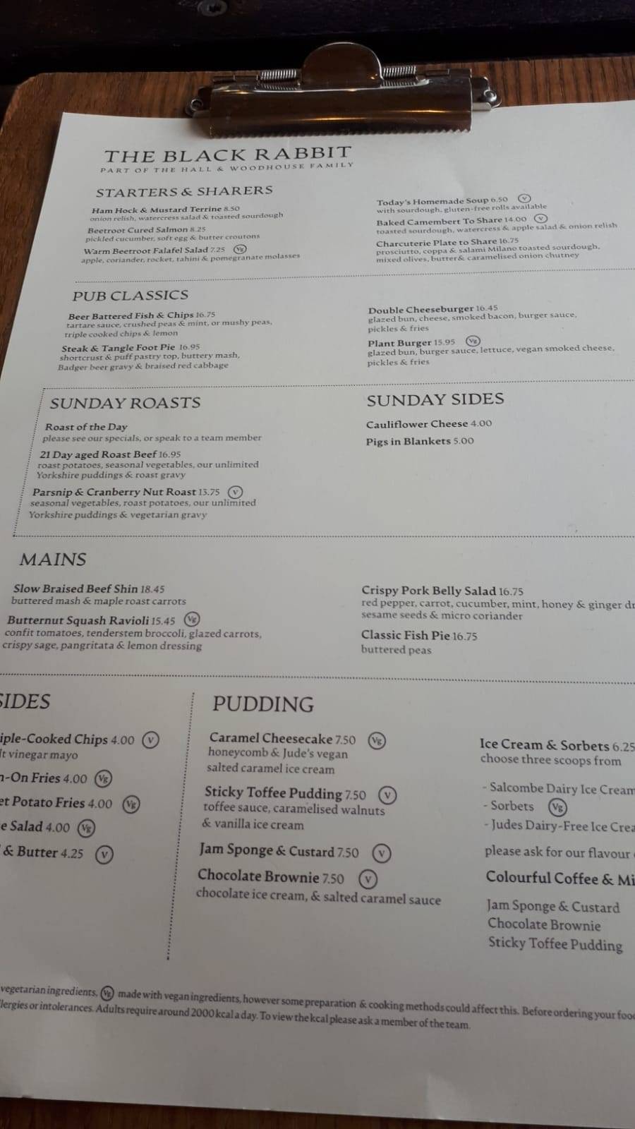Menu at The Black Rabbit pub & bar, Arundel