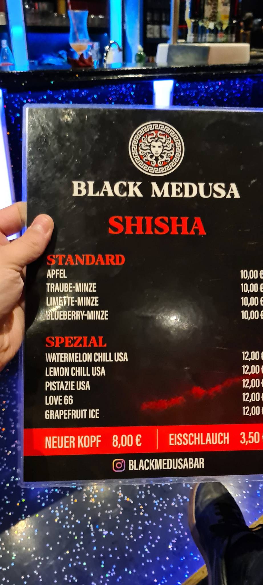 Speisekarte von Black Medusa Club & Lounge, Berlin
