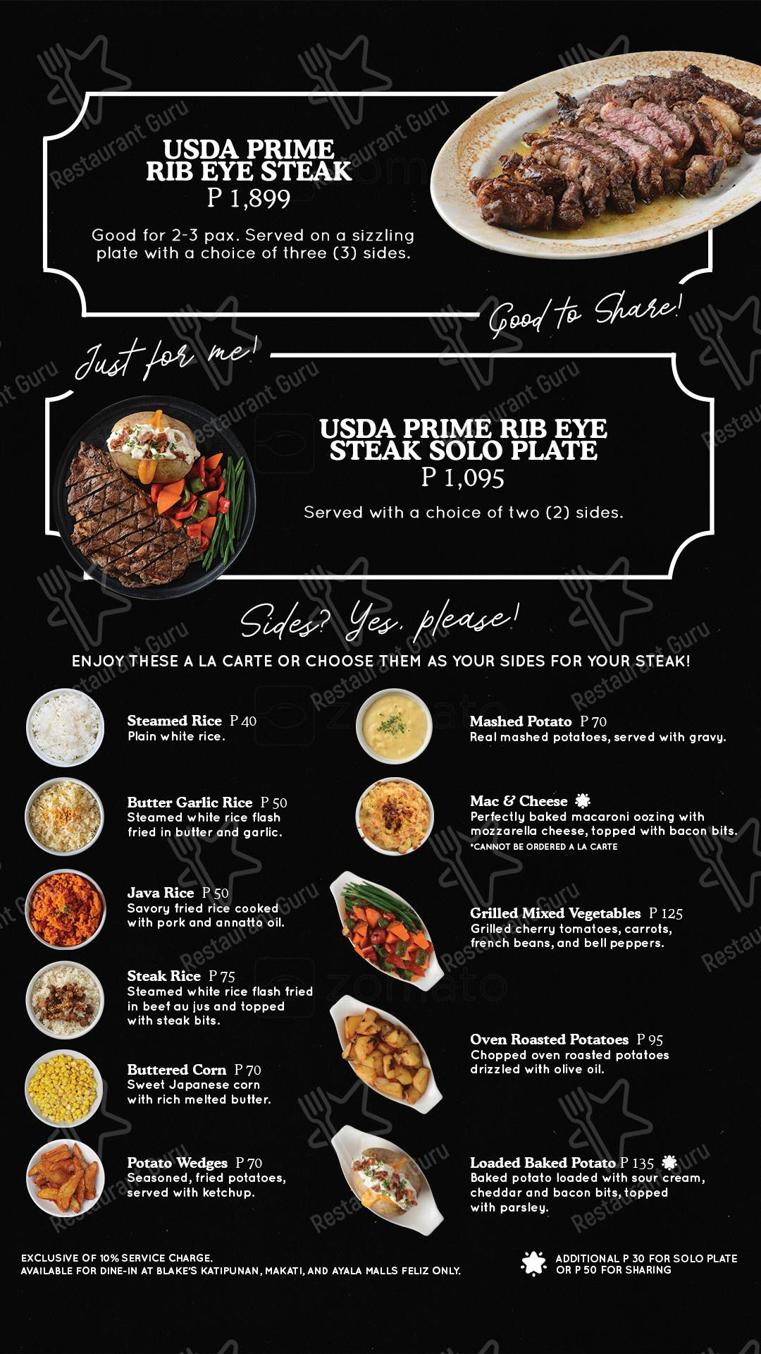Menu at Blake’s Wings & Steaks - Legazpi Village restaurant, Makati ...