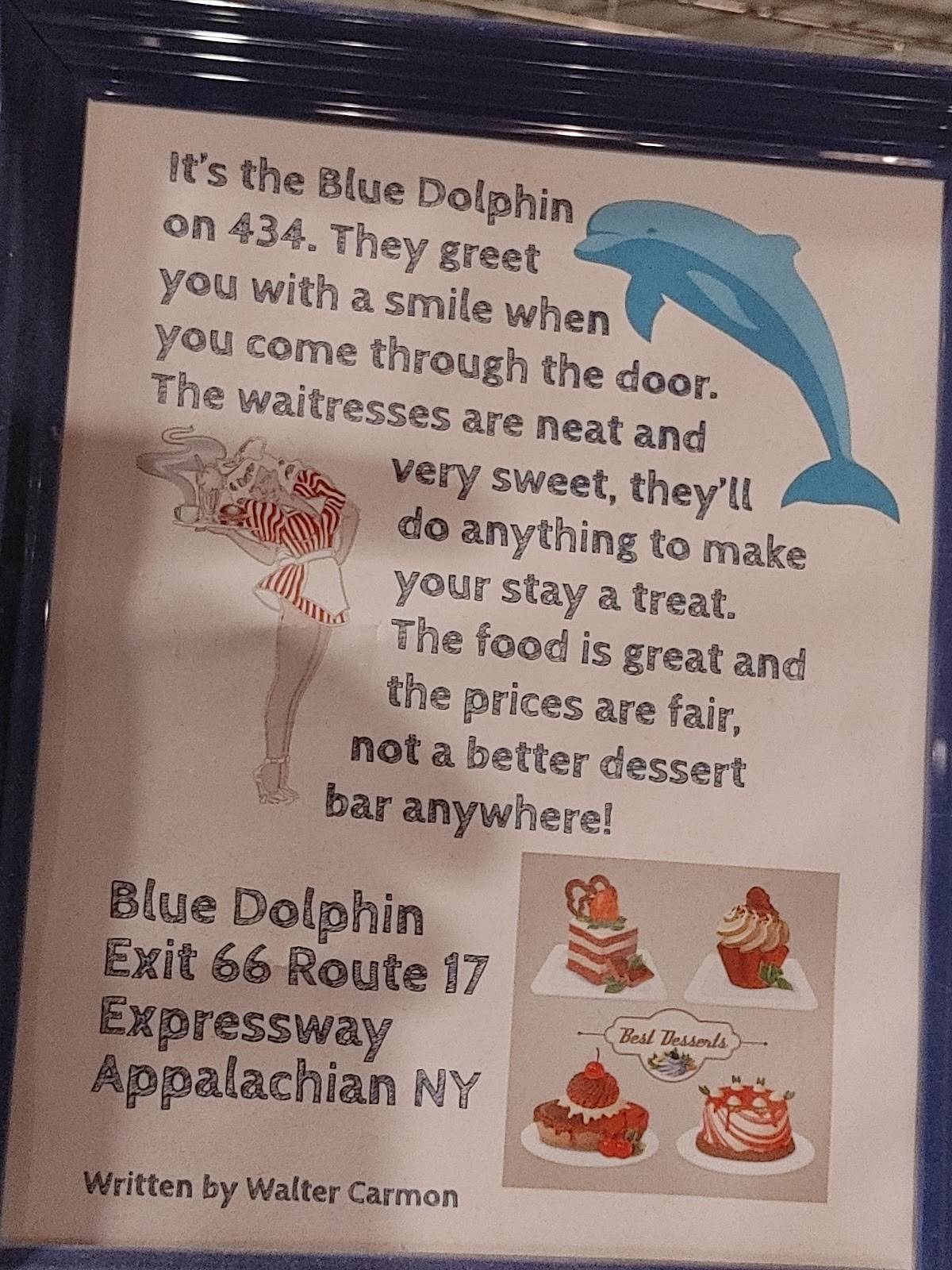 Menu at Blue Dolphin restaurant, Apalachin, NY-434