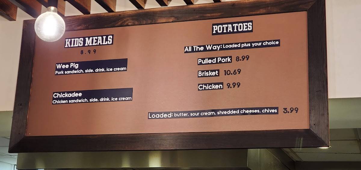 Menu at Blue Ember Smokehouse BBQ, Fort Smith
