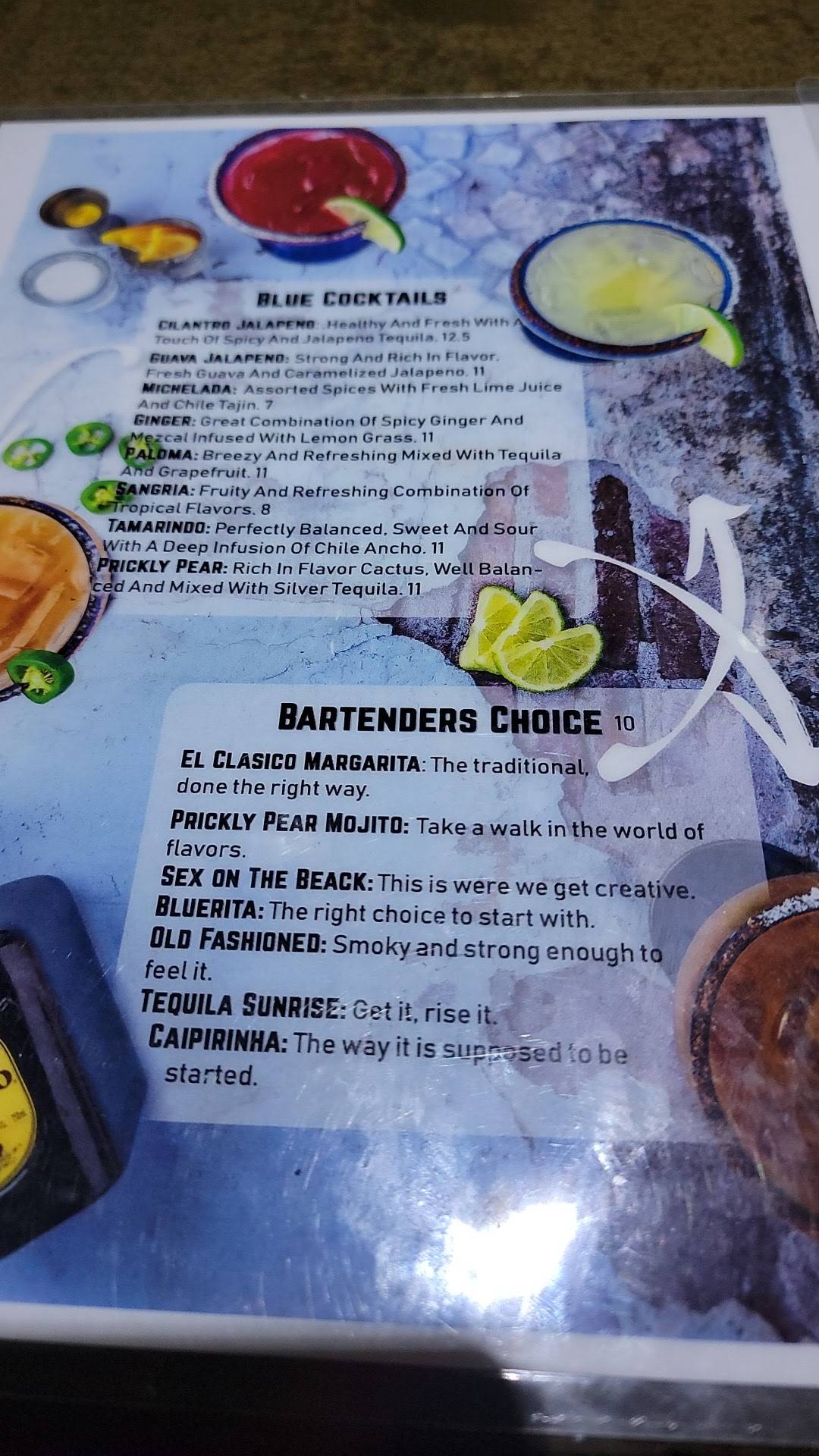 Menu at Blue Taco & Tequila Bar, Davie, Sheridan St