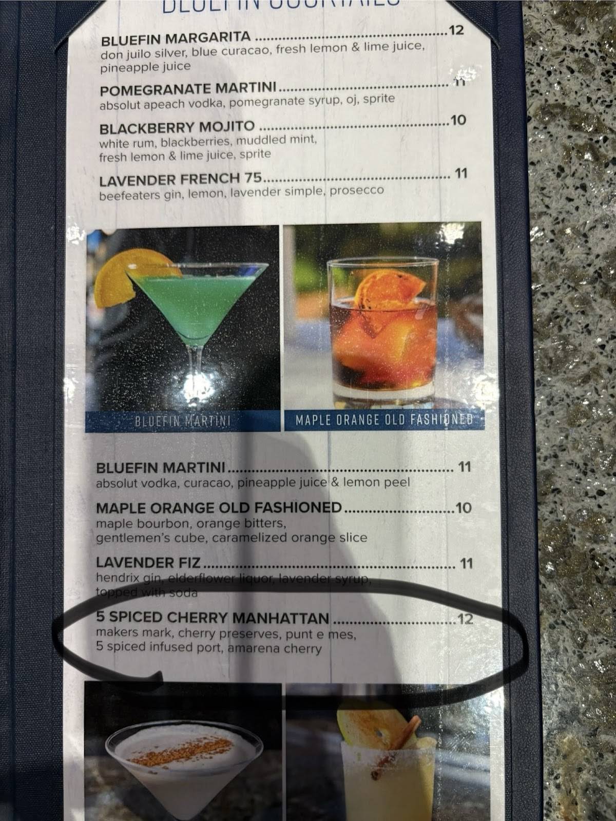 Menu at Bluefin Grill & Bar, The Villages