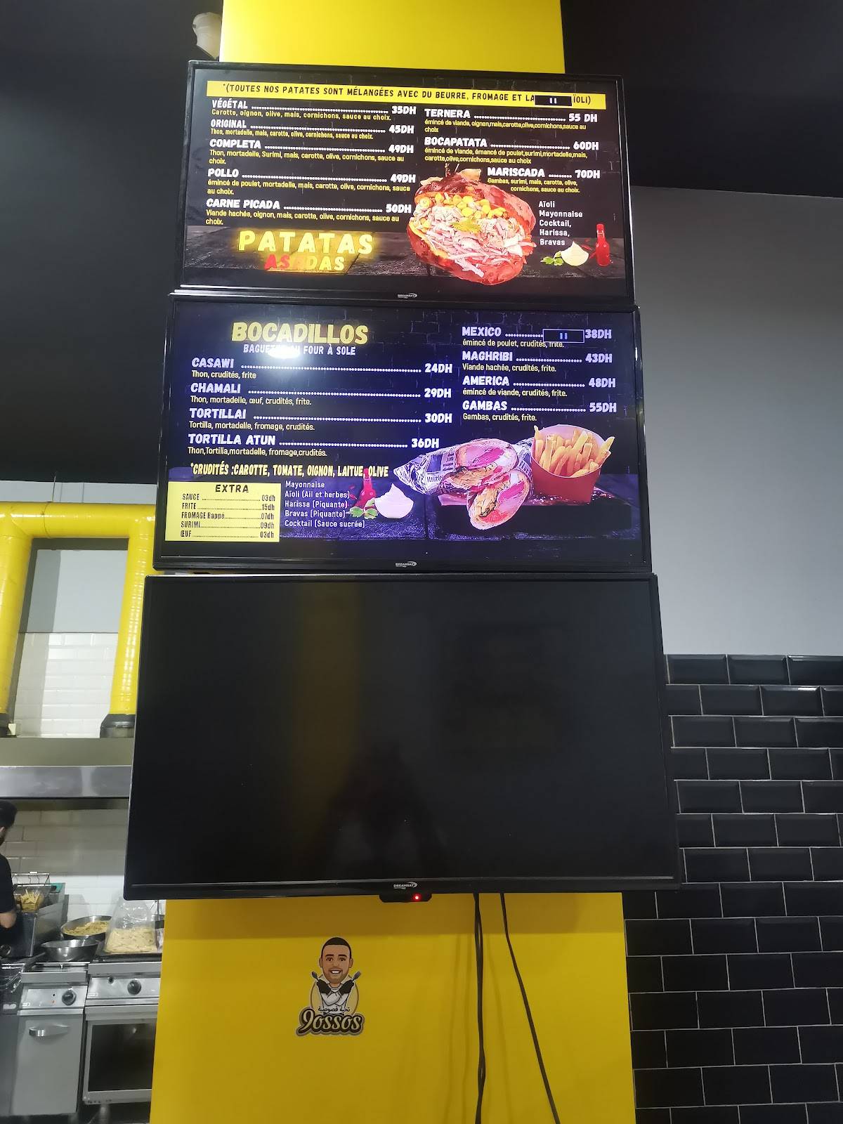 Menu au Boca Patata restaurant, Casablanca