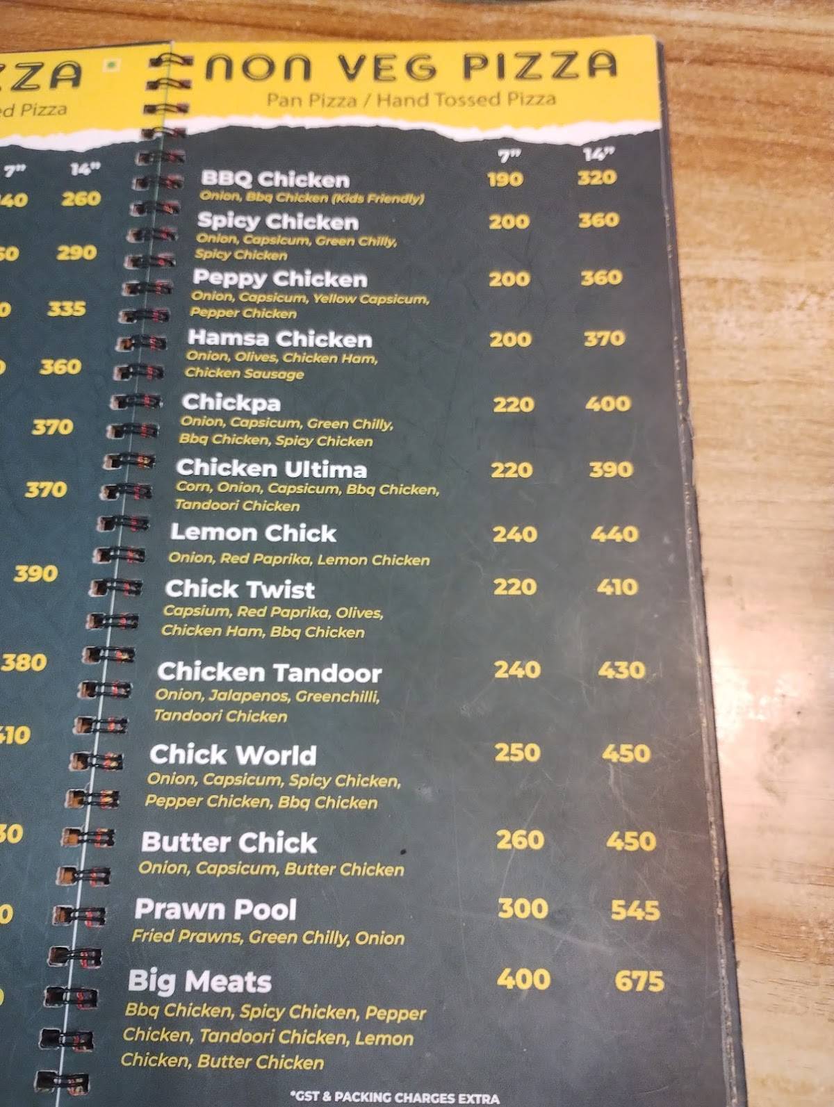 Menu at Bocs Pizza Ranipet, Walajapet