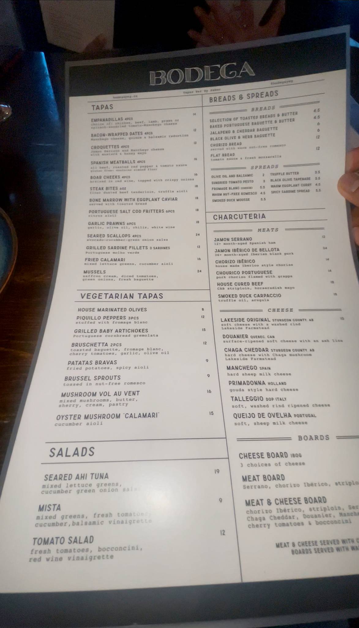 Menu at Bodega Ellerslie pub & bar, Edmonton