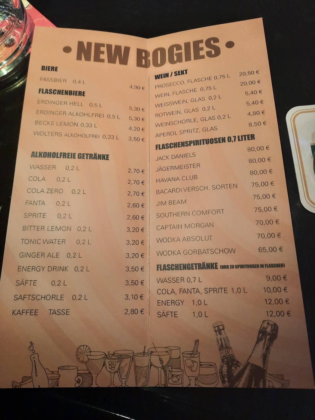 Speisekarte von Bogies - Braunschweig pub & Bar, Braunschweig