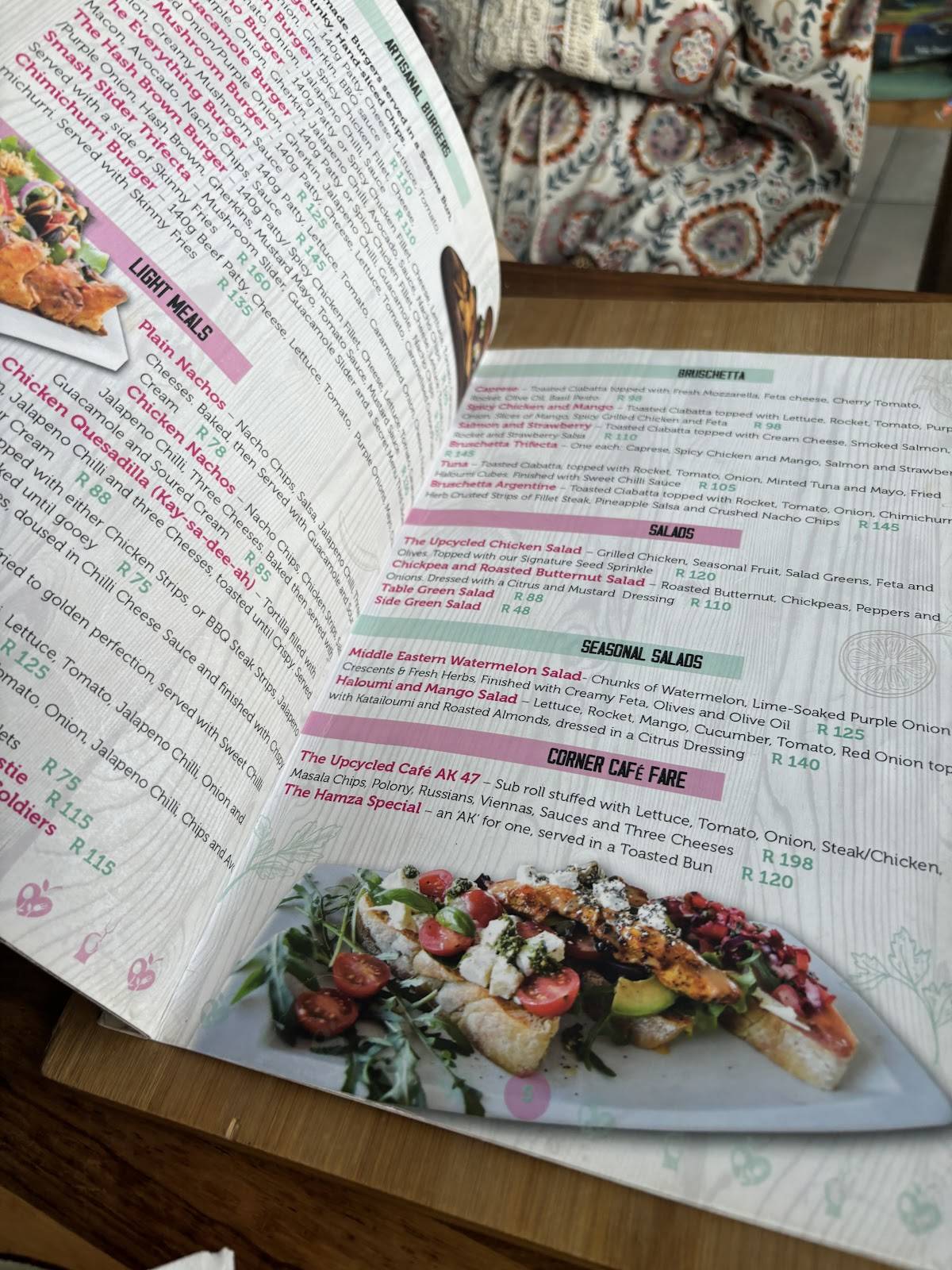 Menu at UpCycled Cafe, Boksburg, Atlas Junction A0