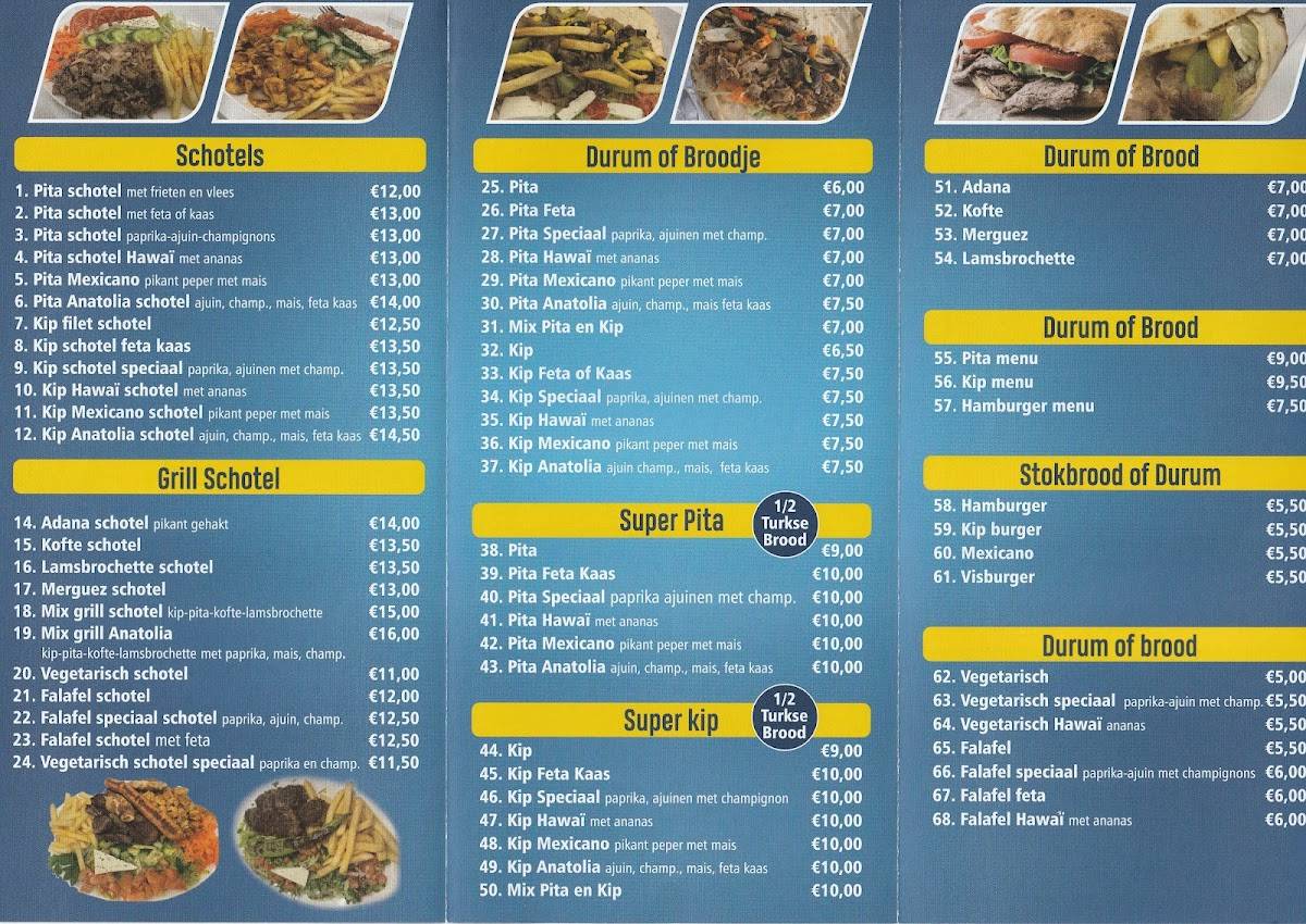Menu at Anatolia, Boom