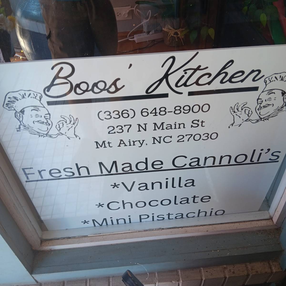 Menu at Boo's Kitchen restaurant, Mount Airy