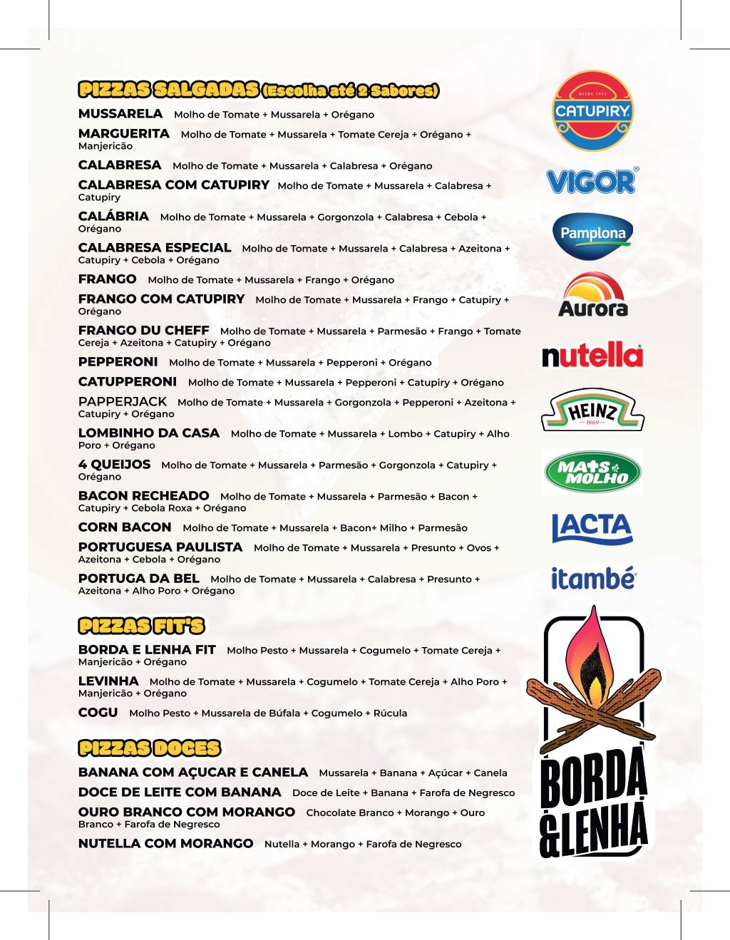 Menu em Borda & Lenha Jaú restaurante, Jaú