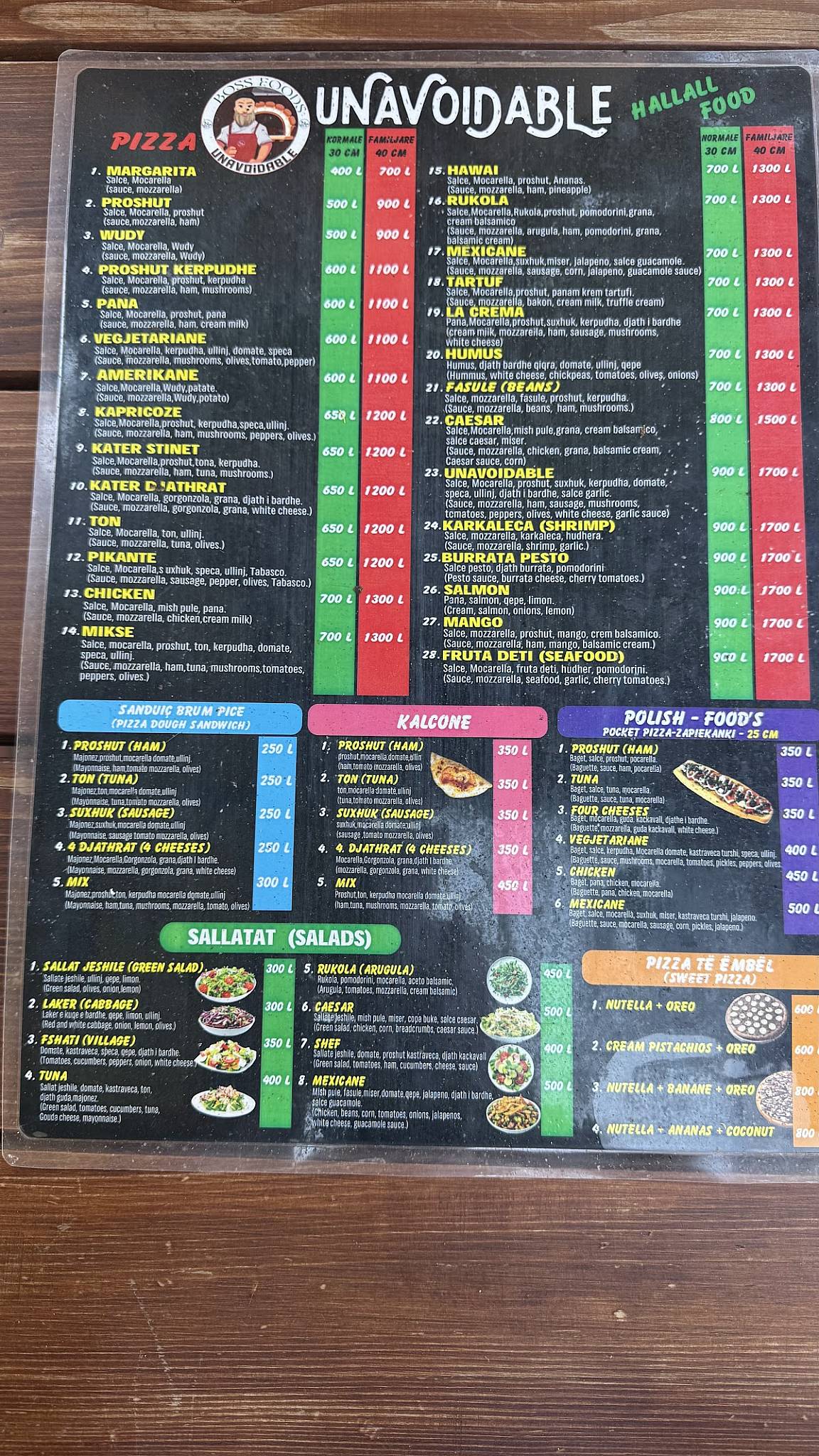 Menu at Boss Foods Unavoidable Halal restaurant, Golem