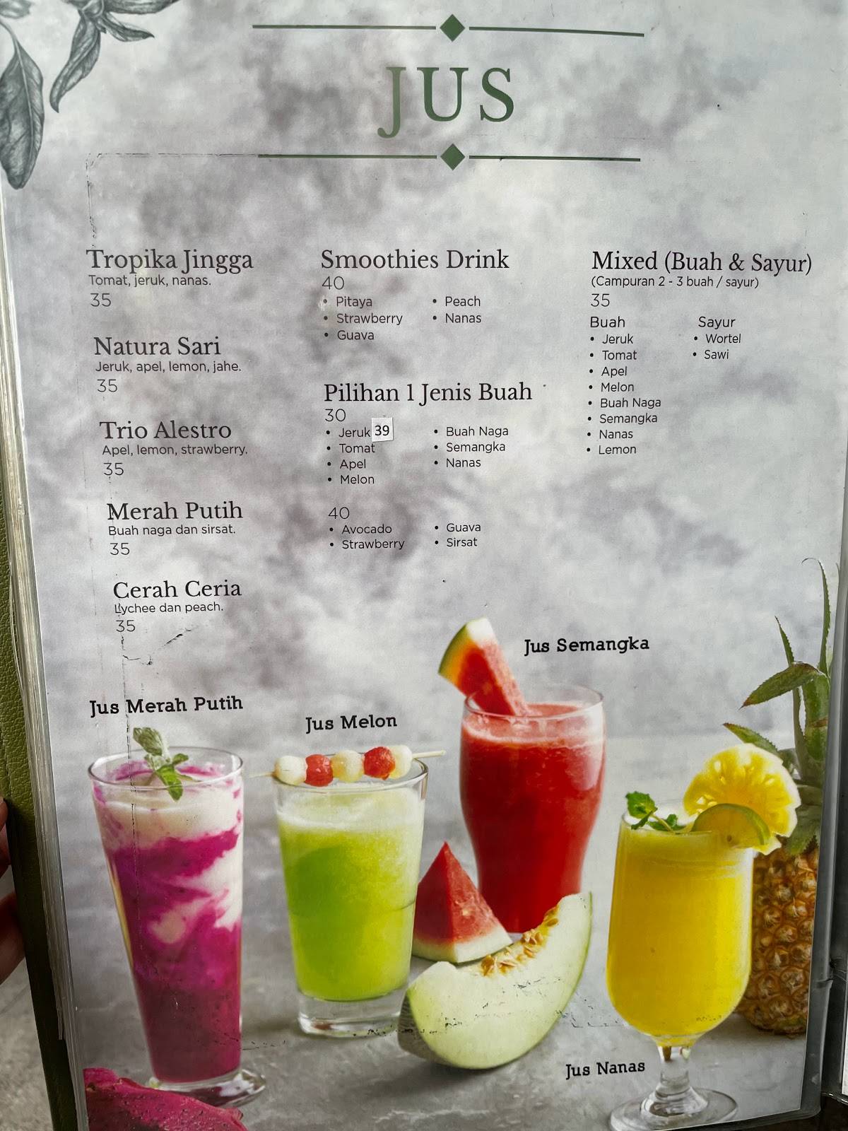 Menu at Botanika - Kertajaya Indah restaurant, Surabaya