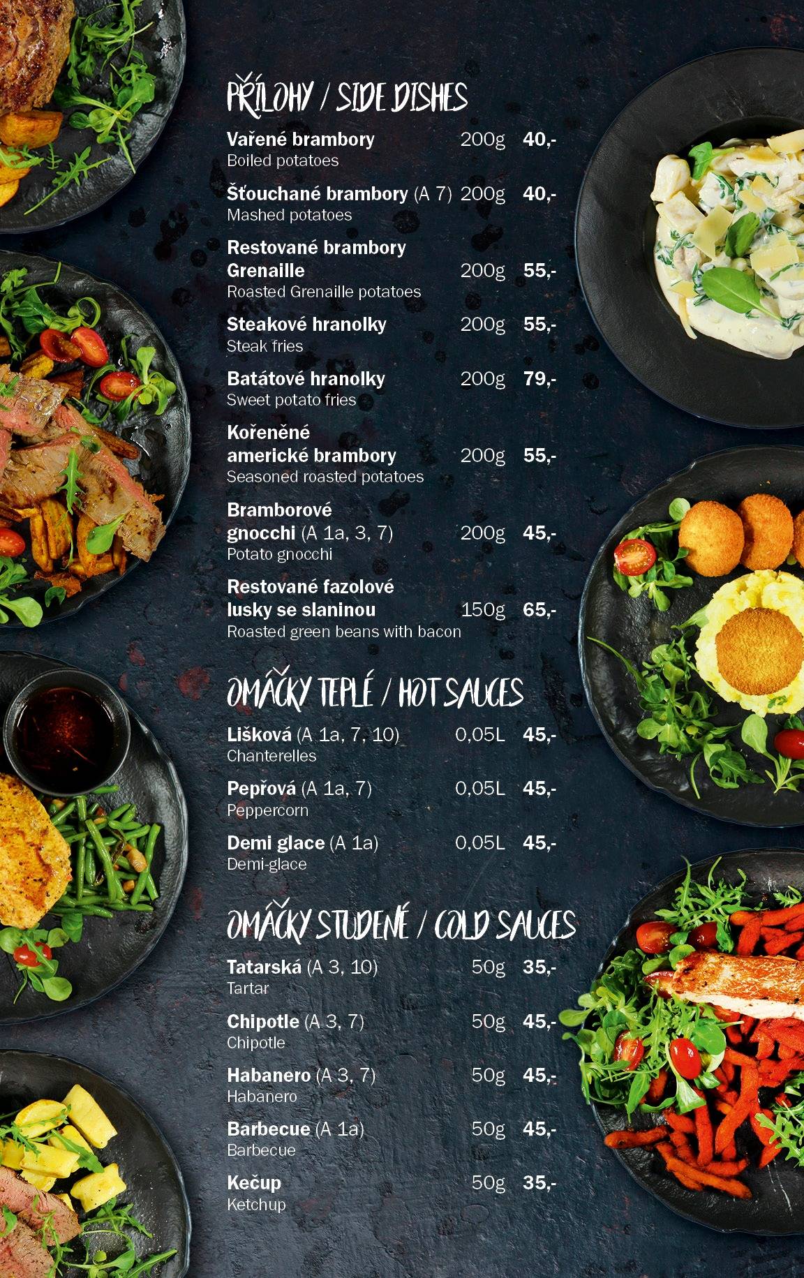 Menu at Bounty Rock Cafe, Olomouc, Hálkova 2 – vstup z
