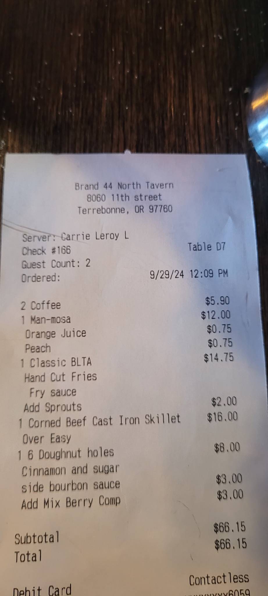 Menu at Brand 44° N desserts, Terrebonne
