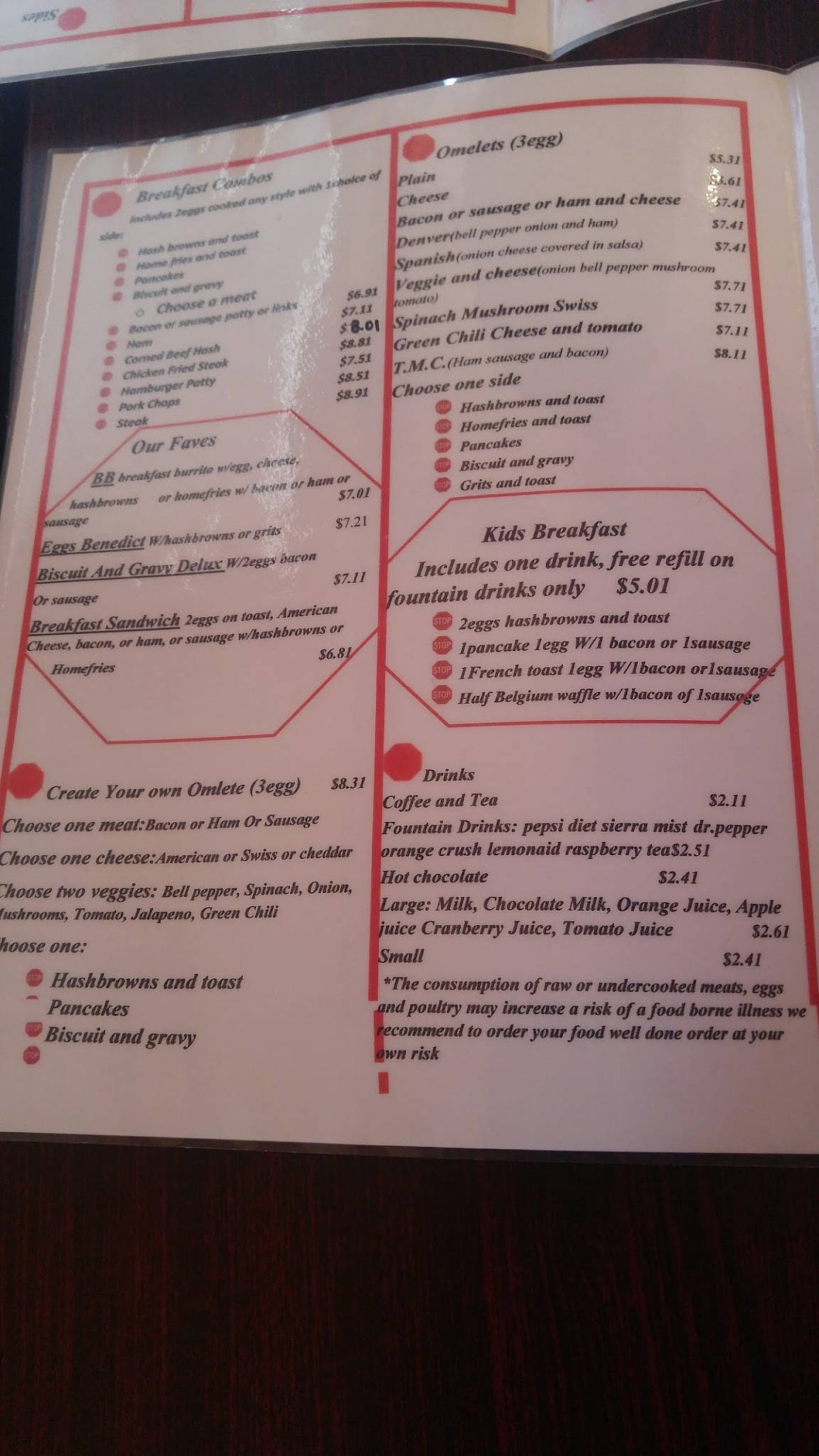 Menu at Breakfast Stop Family Restaurant, Tucson, E 22nd St