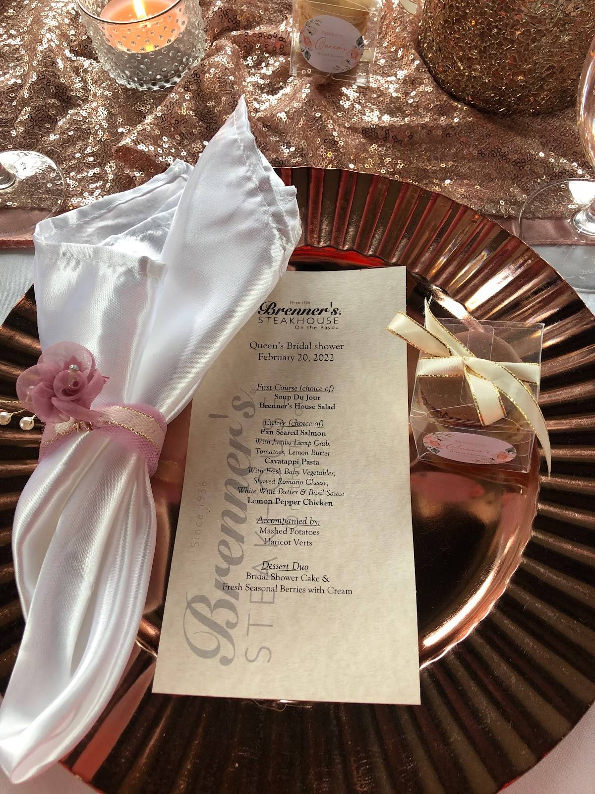 Menu at Brenner's on the Bayou steakhouse, Houston, 1 Birdsall St