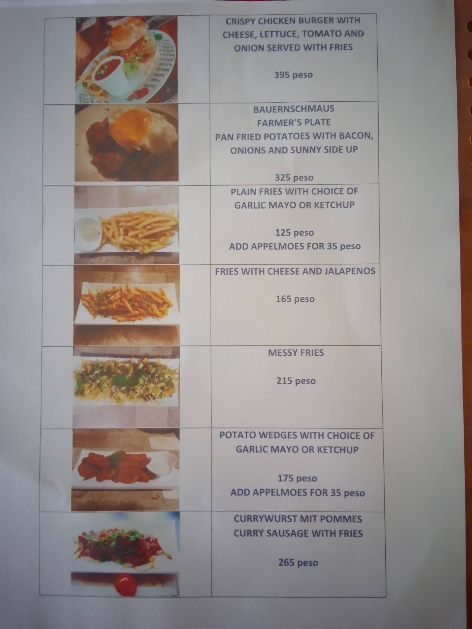 Menu at Brew Garden - Craft Beer restaurant, Dumaguete