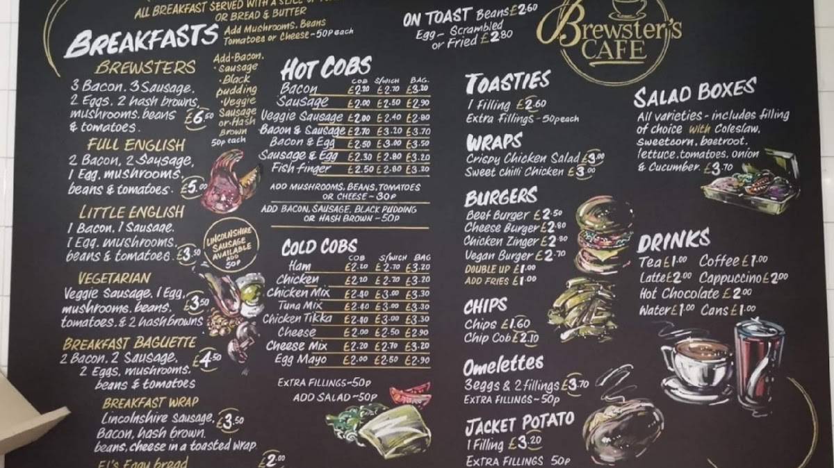 Menu at Brewsters Café & Cob Shop cafe, Markfield