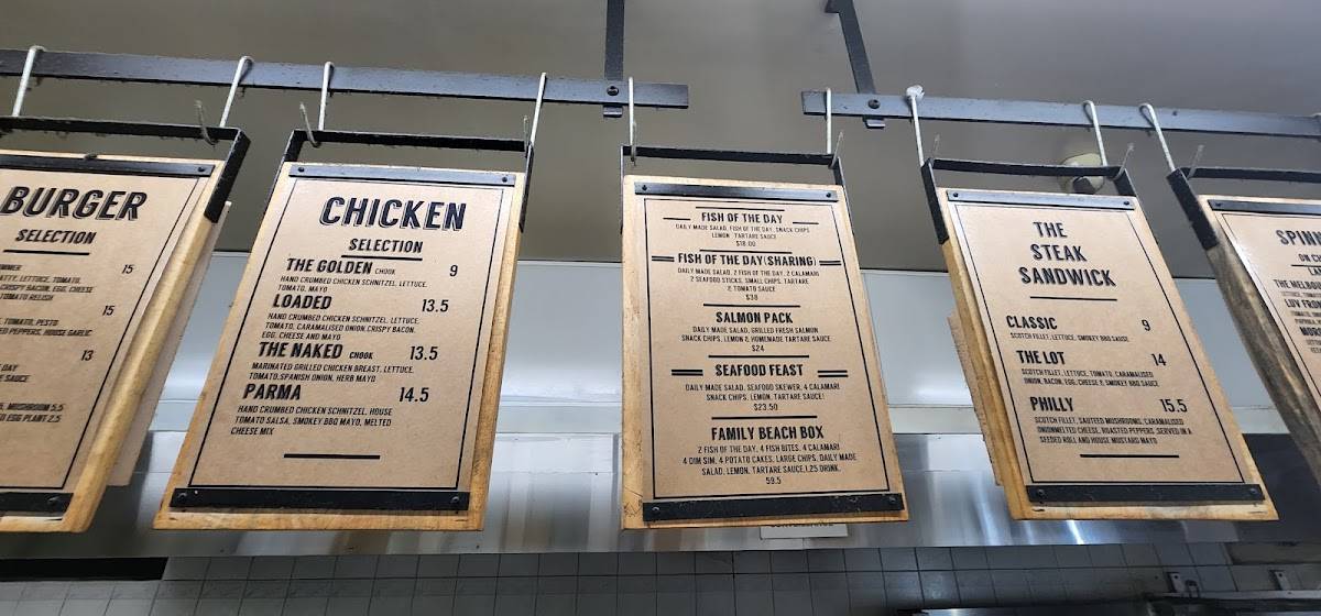 Menu at Bridge Fish & Chips fast food, Mordialloc